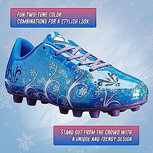 Vizari Frost Outdoor Firm Ground Kids Soccer Cleats | Athletic Football shoes for Boys and Girls | Stylish Outdoor Soccer Shoes Blue/Purple