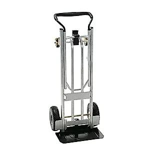 COSCO 12243ASB1E 3-in-1 Folding Series Hand Truck Platform Cart with Flat-Free Wheels, 800 lb/1000 lb Capacity, Aluminum/Black