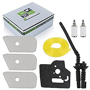 partszen 530150253 Air Filters 3pcs for Husqvarna 124L 125L 128L Trimmer Garden Tool Parts with Fuel Line with Fuel Filter
