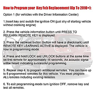 Keyless Entry Remote Control Fob for 2007-2016 Chevy Suburban Tahoe Traverse B uick Enclave Cadillac Escalade GMC Acadia Yukon (OUC60270, OUC60221) 5Btn 2 Pack
