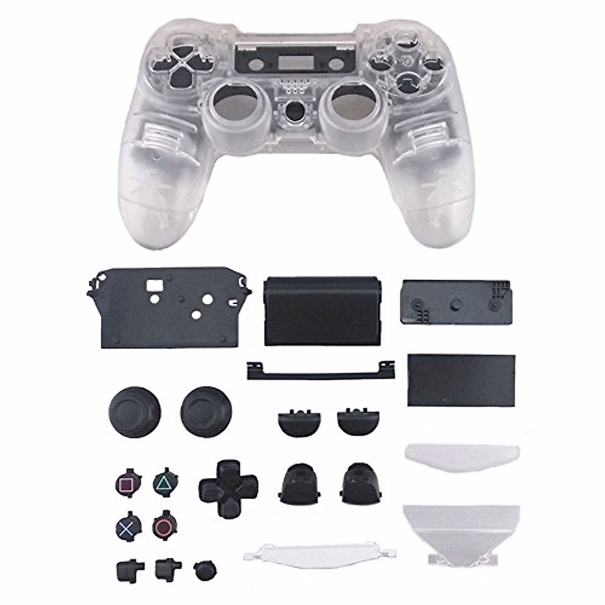 yueton Replacement Full Housing Controller Shell Case Cover Kit for Playstation 4 JDM 010