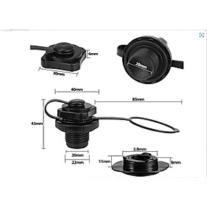 2PCS Air Valve Inflatable Kayak Screw Air Valve Spiral Air Plugs Replacement Raft Canoe Airbed PVC Boat