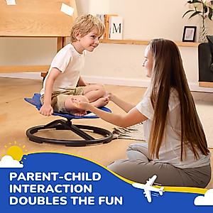 Sensory Chair Sit and Spin Autism Sensory Products Sensory Toys Sensory Spinning Chair Autism Spinning Chair for Kids Swivel Chair Training Body Coordination (Blue)