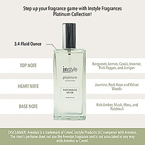 Instyle Fragrances | Inspired by Creed’s Aventus | Platinum Collection | Patchouli Musk | Men’s Eau de Parfum | CLEAN, Vegan, Paraben & Phthalate Free | Never Tested on Animals | 3.4 Fl Oz