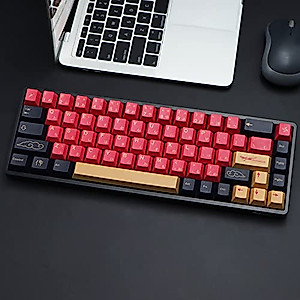 MOLGRIA Red Samurai Keycaps, 129 Set PBT KeyCaps for Gaming Keyboard, Cherry Profile Dye Sublimation Custom Keycaps with Puller for Gateron Kailh Cherry MX Switch 104/87/71/61 60 Percent Keyboard