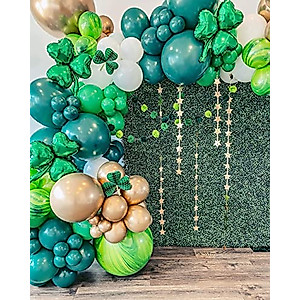 Enanal St.Patrick’s Day Balloon Garland Arch Kit, 146pcs Green Balloons with Clover Rainbow 4D Gold Foil Balloons for St.Patrick Day Party Birthday Baby Shower Decorations (St. Patrick's Day)