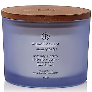 Chesapeake Bay Scented Candle | Serenity + Calm 3 Wick Tumbler Aromatherapy Candle | Burn Time: Up to 24 Hours | Mind & Body Collection (PT40892E)