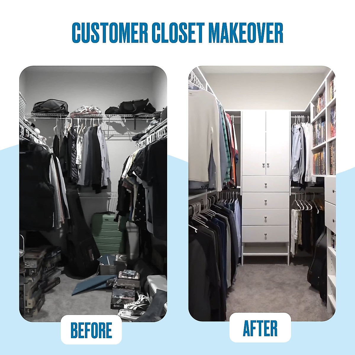 Tall Hanging Closet Unit - Modular Closet System for Hanging - Corner Closet System - Closet Organizers and Storage Shelves (White, 27 inches Wide) Closet Shelves