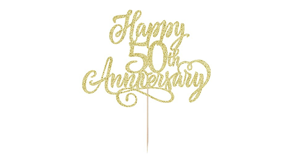 AROKIPPRY Happy 50th Anniversary Cake Topper - for 50th Wedding ...