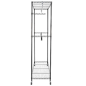 Wire Garment Rack,Heavy Duty Clothes Rack Closet Organizer Large Armoire Storage Rack Metal Clothing Rack for Laundry, Quick Installation for Hanging Clothes (Black, 900450H1800)