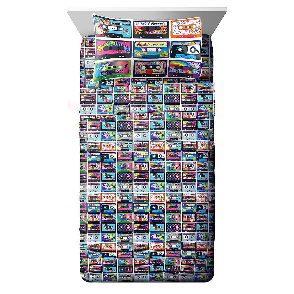 Nickelodeon Splat/Nick 90's Mix Tape Super Soft 3 Piece Twin Sheet Set