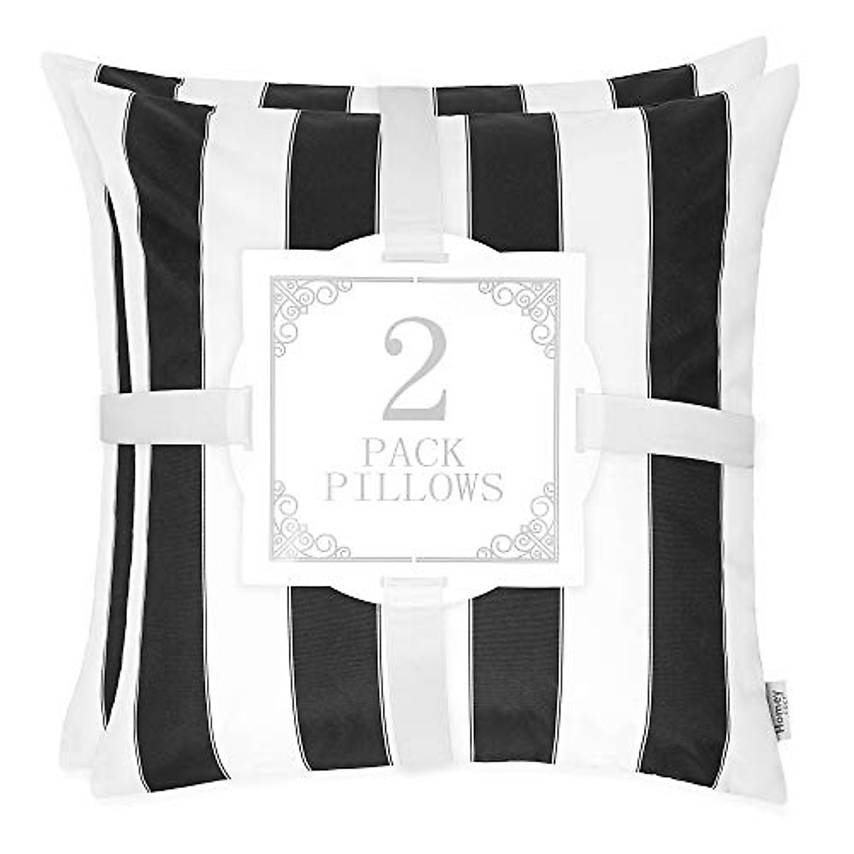 Homy Cozy 7H5241-20-Olivia Accent Pillow, 2 Count (Pack of 1), Black