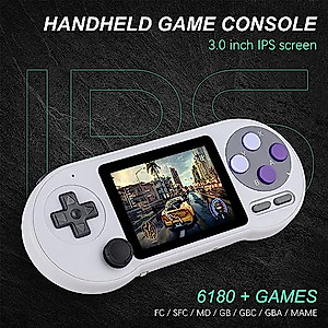 SF2000 Retro Handheld Game Console - Built in 6180+ Classic Video Games,3.0 inch IPS Screen, Supports External TF Card, 2.4G Wireless Handles, AV Output Plug & Play 4K Game Console…