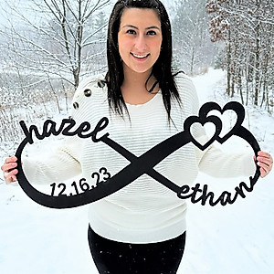 Custom Infinity Sign | Personalized Wedding Gift | Couples Gift for Her | Wedding Date Sign | Engagement Gift | Anniversary Gift | Bridal Shower Gift | Custom Metal Signs | First Names Sign