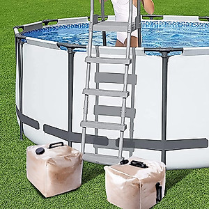 2Pcs Heavy Duty Pool Weight Plastic Sand Bags, Universal PVC Pool Steps Weights for Above Ground Pools, Fillable Swimming Pool Ladder Weights Anchor Bag Container for Pools Entry System