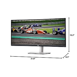 Dell S3422DW Curved Monitor - 34-inch WQHD (3440 x 1440) Display, 1800R Curved Screen, Built-in Dual 5W Speakers, 4ms Grey-to-Grey Response Time, 16.7 Million Colors - Silver