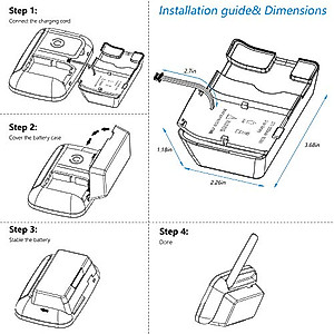 5000mAh Replacement Battery Mount Holder for Infant Optics DXR-8 Monitor