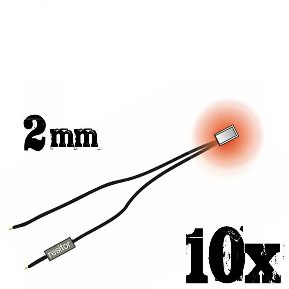 Green Stuff World for Models and Miniatures Red LED Lights - 2mm 1385