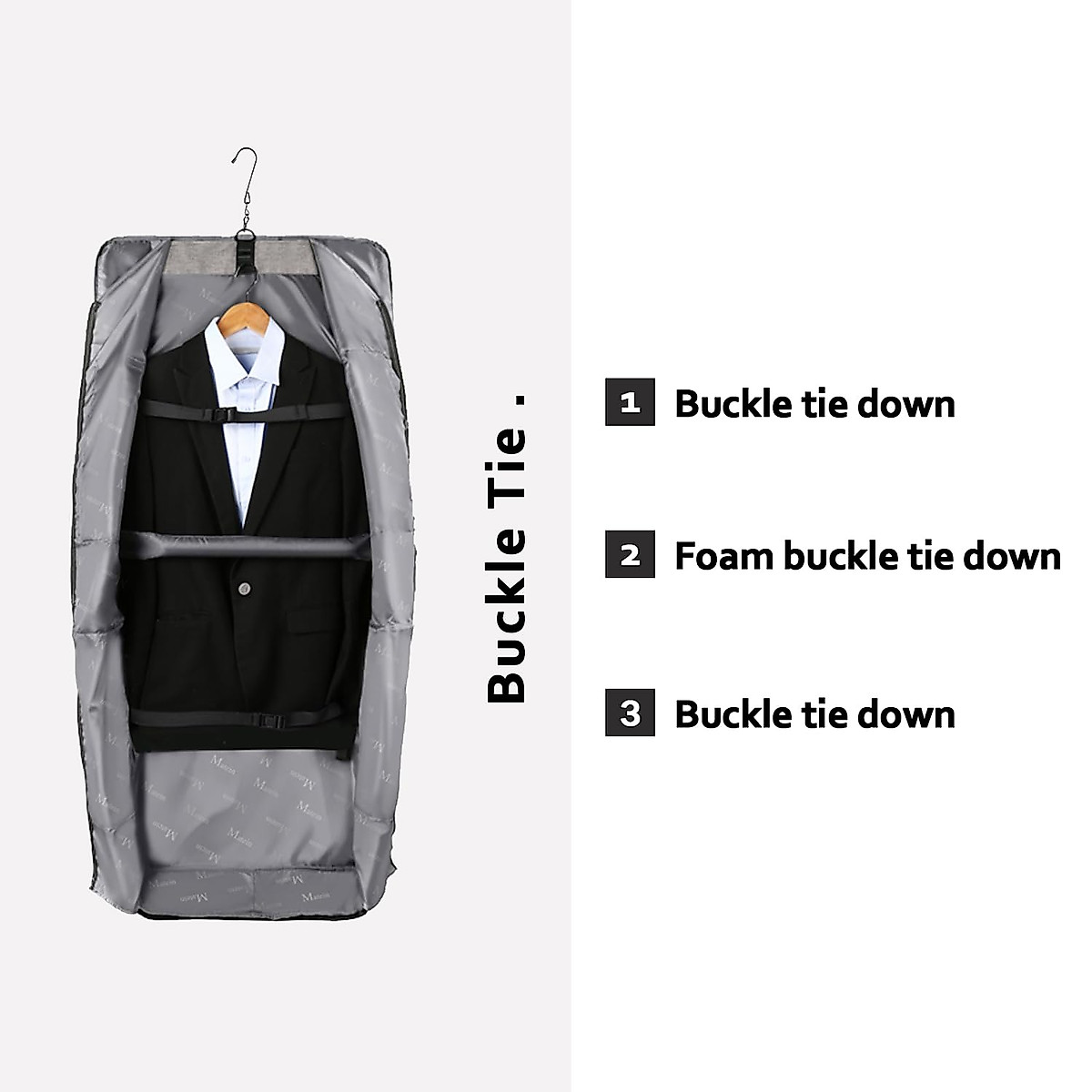 MATEIN Carry On Garment Bags for Travel, Water Resistant Hanging Suit Bag for Men Women, Foldable Garment Luggage with Wrinkle Free Suitcase Cover for Suit Gown Overshirt Sweater, Grey
