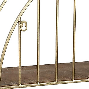 Deco 79 Metal Round 3 Shelf Wall Shelf, 28" x 7" x 28", Gold
