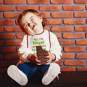 Toddler & Baby Bibs Burp Cloths Yes I'm Bilingual I Can Cry in English and Spanish Cotton Items for Girl Boy Aa White Design Only