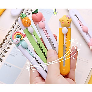 Peaches Box Cutter Retractable, Sharp Utility Knife Retractable, Cute Box Cutters for Office, Home, Arts Crafts, Cartons, Cardboard, Utility Knives, Knives (3H075)