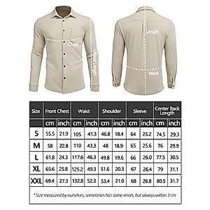 COOFANDY Men's Casual Long Sleeve Button Down Outdoor Corduroy Shirt Fall Light Jackets