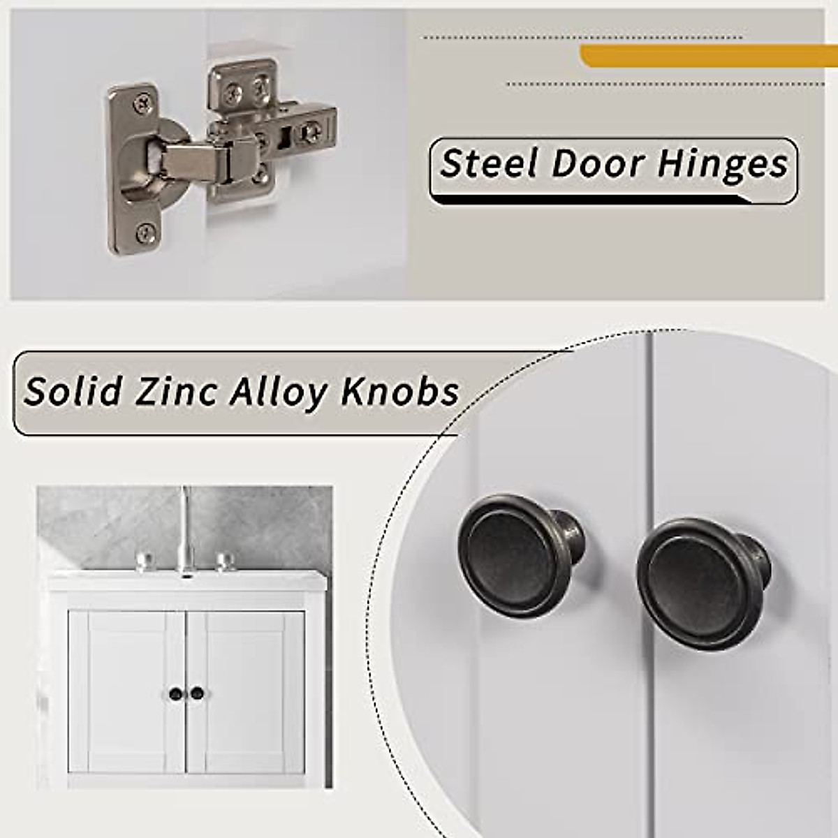 Merax 24 Inch Bathroom Vanity with Ceramic Sink Set Combo, Cabinet with Drawer and Doors, Solid Wood Frame with Painted Finish, Modern Style, White