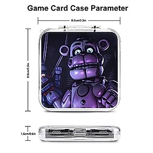 F-NAF Game Card Case Compatible with Switch Games - 12 Slots Storage Box, Slim and Portable Protective Shell Storage Bag.