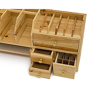Wood Bench Top Storage Organizer for Jewelry Making