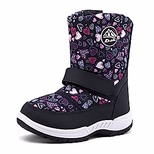K KomForme Boys Girls Snow Boots Waterproof Winter Outdoor Boots(Toddler/Little Kid/Big Kid)