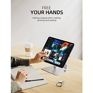 Nulaxy Laptop Stand for Desk, Ergonomic Height Angle Adjustable Laptop Riser Holder with Heat-Vent Computer Stand Compatible with 10-17" Up to 22 Lbs Laptop Notebook Computer Silver