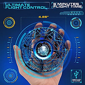 Force1 Scoot Pro Hand Operated Drone for Kids Adults - 360 Induction Hands Free Motion Sensors Mini Drone with Bright LED Projection, Easy Indoor Small UFO Toy Flying Ball Drone Toy for Boys and Girls