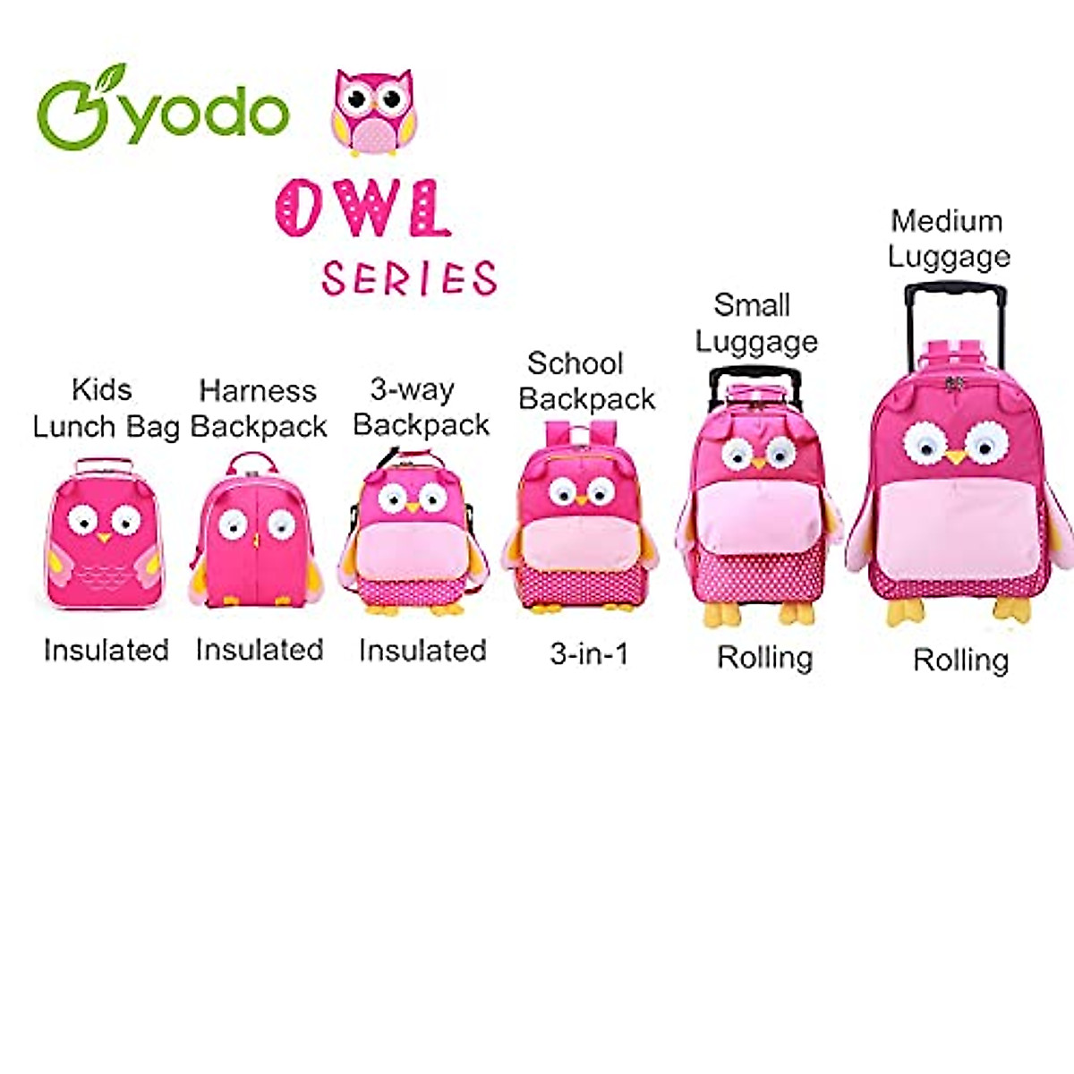 yodo Little Kids School Bag Pre-K Toddler Backpack with Name Tag and Chest Strap, Owl