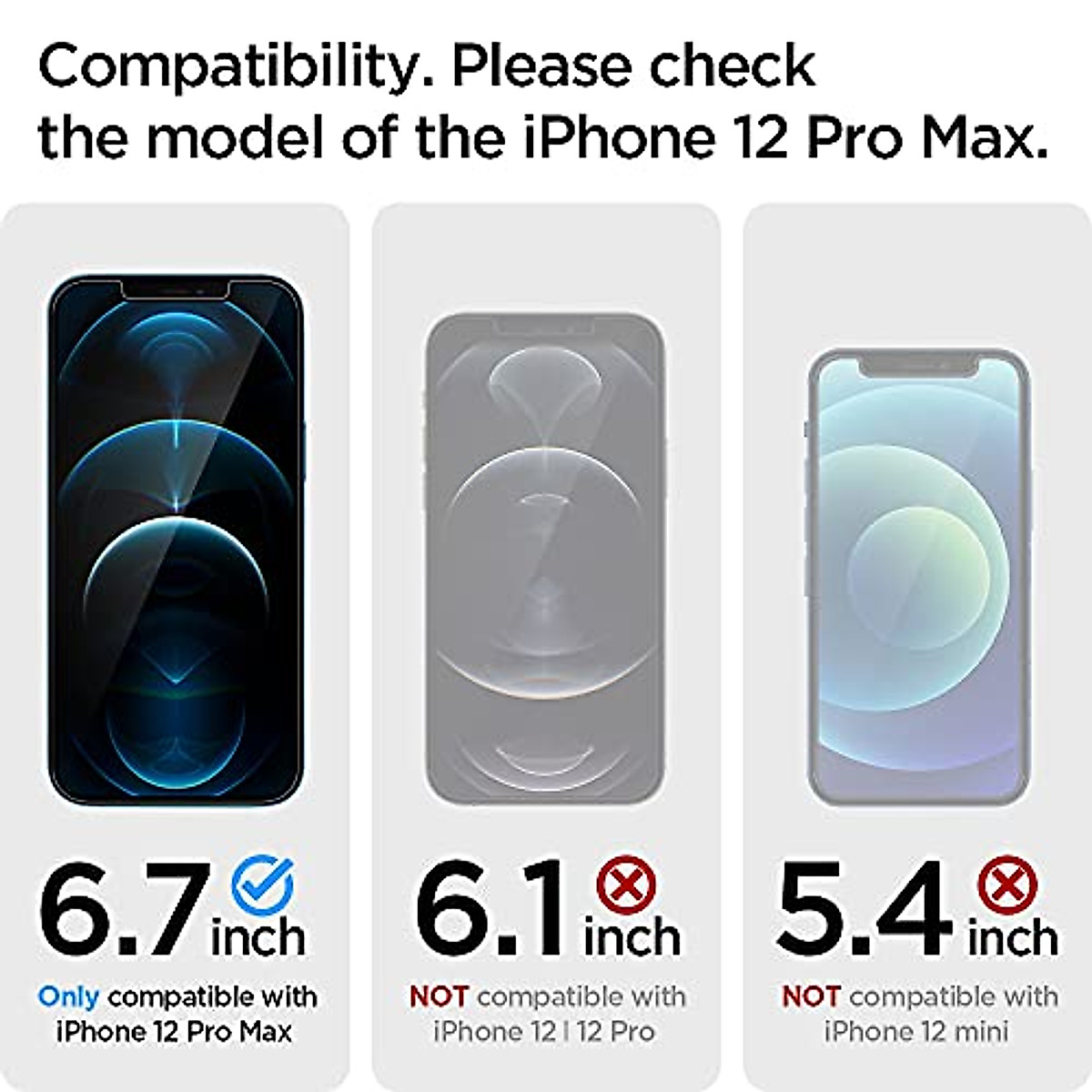 Spigen Tempered Glass Screen Protector [GlasTR EZ FIT] designed for iPhone 12 Pro Max (2020) [6.7 inch] [Case Friendly] - 2 Pack