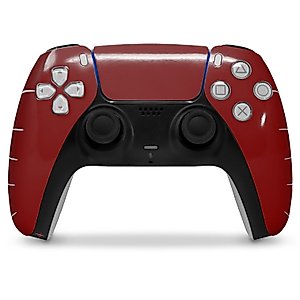 WraptorSkinz Skin Wrap compatible with Sony PS5 DualSense Controller Solids Collection Red Dark (CONTROLLER NOT INCLUDED)