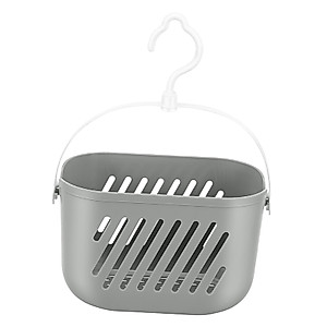 Ciieeo Plastic Hanging Shower Caddie Basket Kitchen Organizer Hanging Storage Basket with Hooks for Home Bathroom Kitchen Pantry Grey