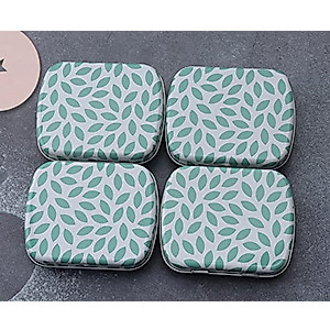 Ruwado 4 Pcs Small Storage Box Metal 6 x 5 x 1.5 cm Rectangle Empty Hinged Tins with Lid Organizers Containers for Earring Crafting Jewely Pills Home Hooks Small Items (Leaves)