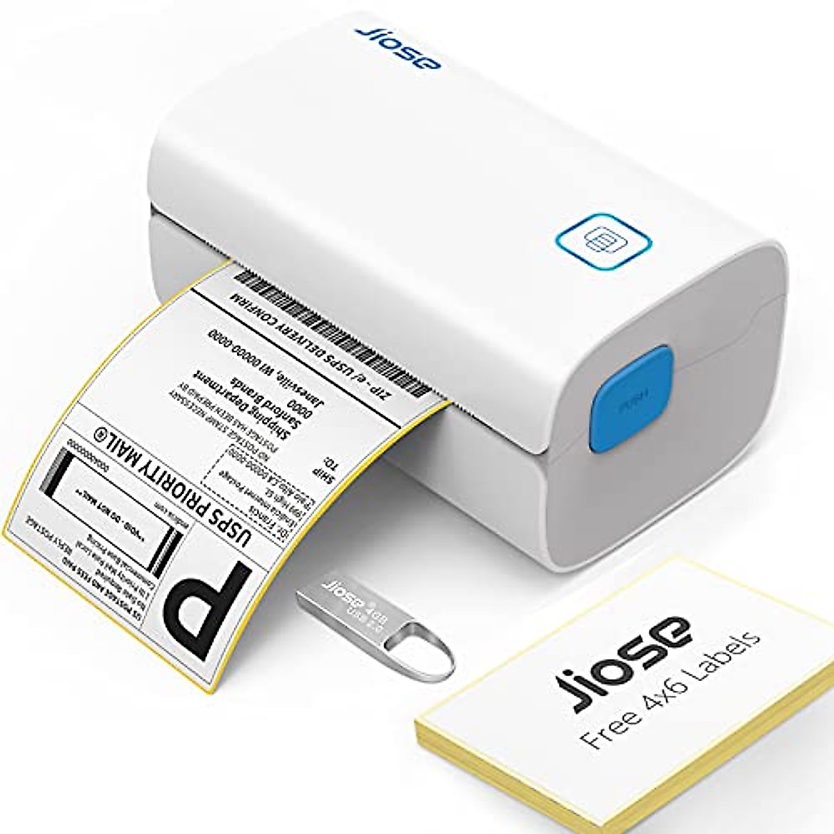 Jiose Thermal Label Printer - 4x6 Label Printer for Small Business Shipping Packages - One-Click Printing on Windows Mac Chrome Systems,Support USPS Shopify Ebay etc
