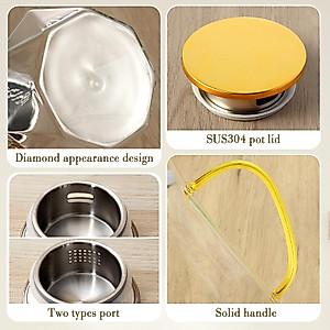 Mumufy 5 Pcs Glass Pitchers Set, 50 oz Borosilicate Glass Pitcher with 4 Cups Diamond Design Water Pitcher with Handle and Stainless Steel Lid Glass Kettle Durability Glass Carafe for Tea Coffee Juice