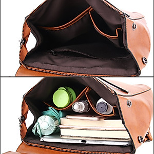 YALUXE Women's Genuine Leather Backpack Purse Fashion Shoulder Bag Handbag Daypack