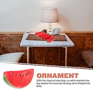 VOSAREA 12 pcs Simulated Watermelon Wedding Decorations for Ceremony Summer Tray Decor red Decorations Lifelike Faux Watermelon Slices Lifelike Watermelon Slice Fake Watermelon Foam Fruit