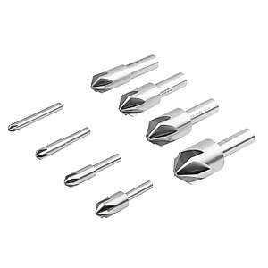 Accusize Industrial Tools 90 Degree 6 Flute H.S.S. Machine Countersink, 8 Pcs, 0206-2016