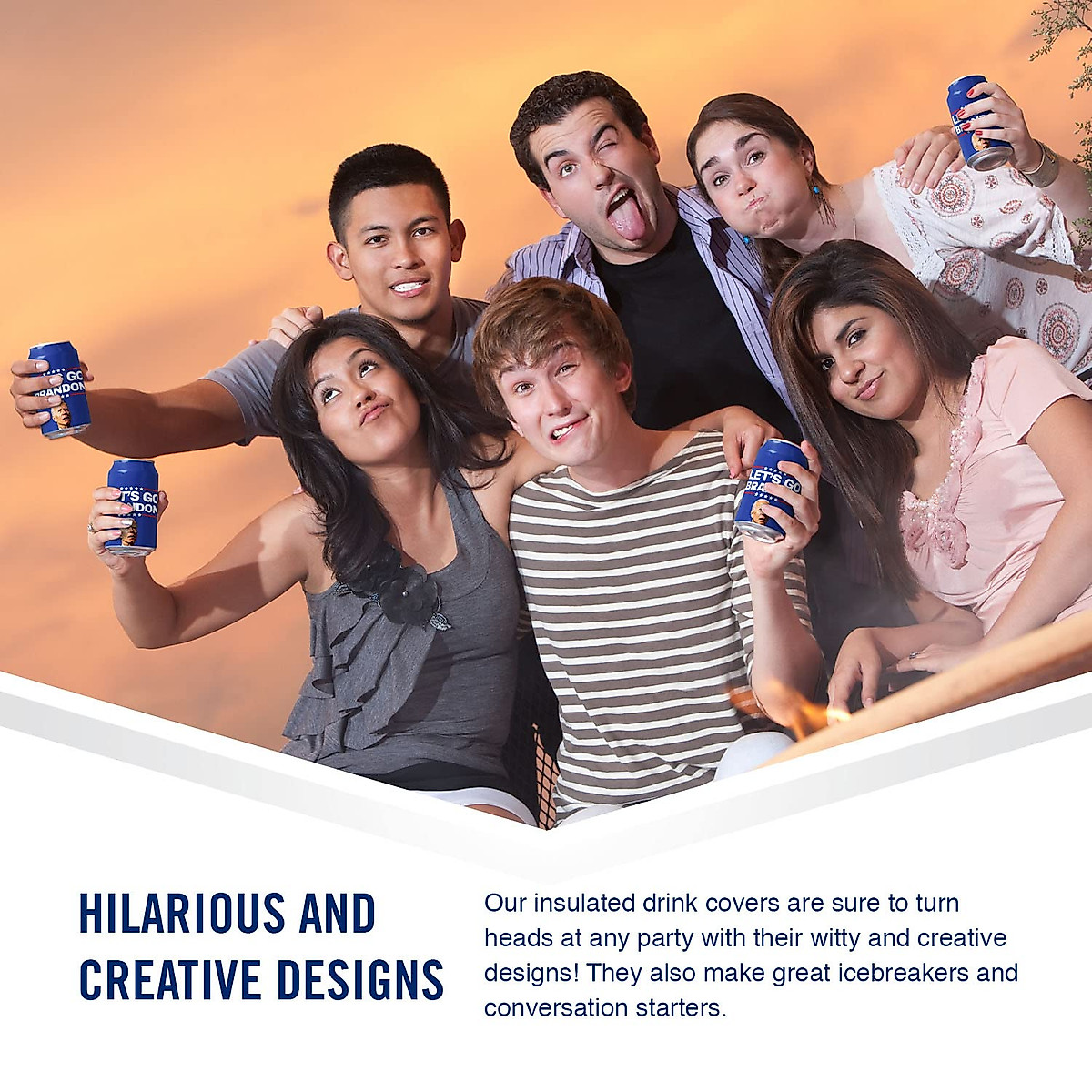 Beersy Silicone Sleeve Beer Can Cover - Insulated Can Sleeve - Novelty Disguise for Outdoor Events, Golf, Parties, Concerts,Tailgates - Hide a Beer To Look Like Soda, Fits 12 oz Cans (Lets Go Brandon)