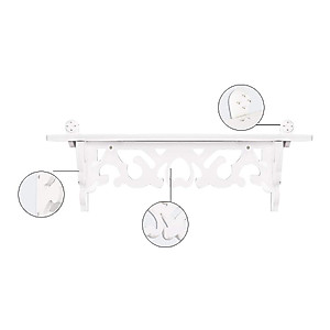 Wall Storage Rack, White Decoration Display Wall Shelf Wall Mount for Living Room