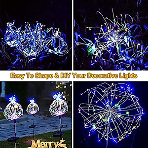 ITICdecor Solar Garden Lights Solar Firework Lights Upgraded 2Pack 120 LED Landscape Starburst Stake Fairy Light Outdoor Waterproof with 8 Modes for Garden Yard Flowerbed Pathway Decor