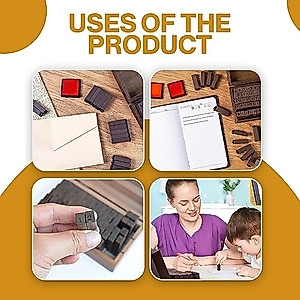 Brevero 75pcs Letter Stamps | Alphabet Stamps Vintage Wooden Includes 5 Emojis Rubber Stamps for Crafts ABCs| Letter Number Stamping Set |Wooden Letter Stamps in Educational Scrapbooking