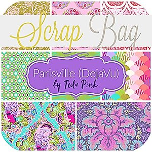 Parisville Deja Vu Scrap Bag (Approx 2 Yards) by Tula Pink for Free Spirit 2 Yards DIY Quilt Fabric