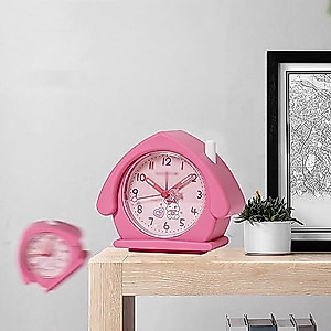 HEGZA Analog Alarm Clock Cute Loud Alarm Clock, Kids Alarm Clocks for Bedroom with Silent Non-Ticking and Night Light, Alarm Clock for Kids Teens Girls Kids Alarm Clocks (Color : Brass)