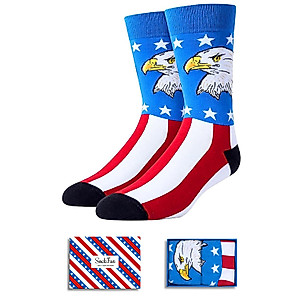 American Gifts For Men, Bald Eagle Gifts Patriots Gifts USA Citizenship Gifts, America Flag Eagle Socks Patriots Socks Republican Socks